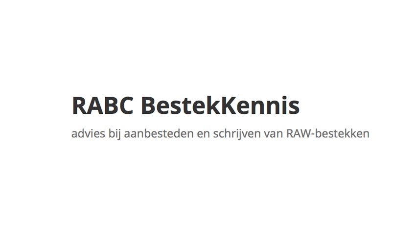 RABC helpt opdrachtgevers met RAW-bestek